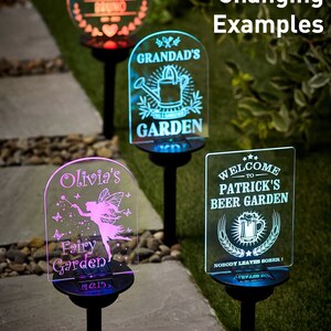 Personalised Memorial Garden Solar Light, LED Colour Changing Sign - Etsy