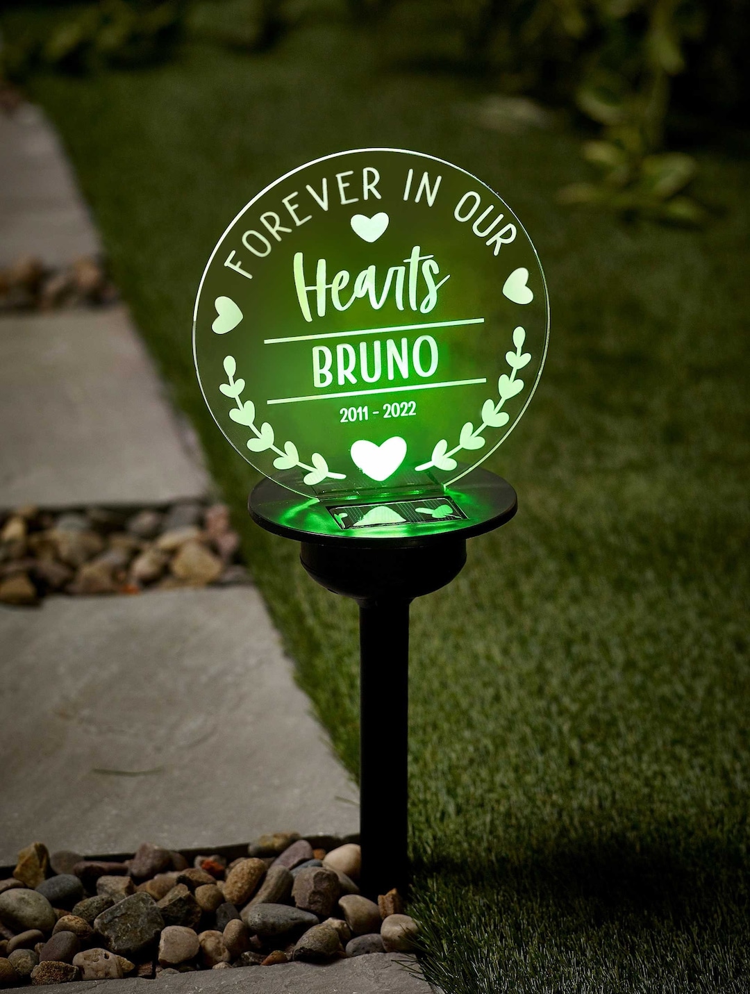Personalised Memorial Garden Solar Light, LED Colour Changing Sign - Etsy