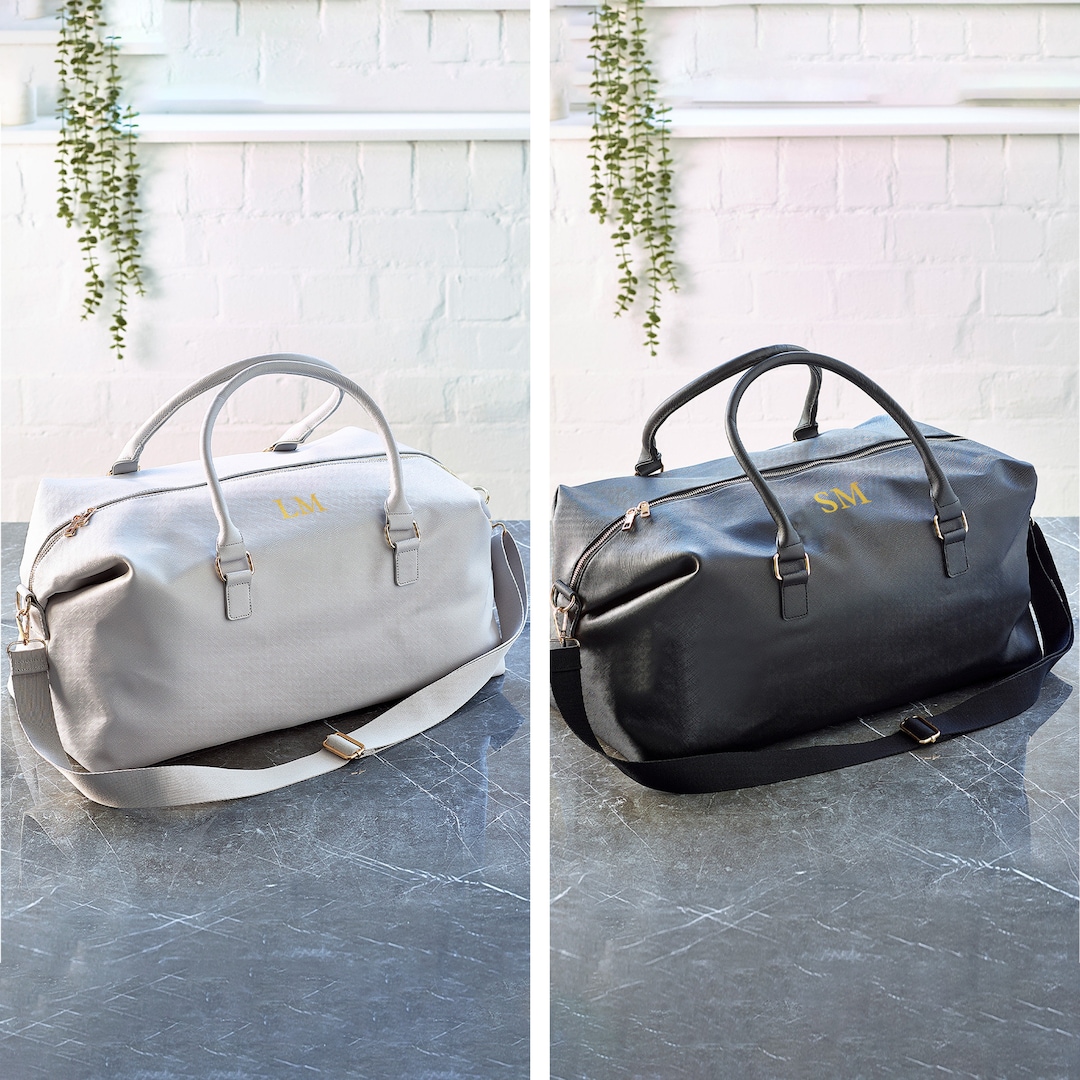 Personalised Weekender Bag, Personalized Holdall Overnight Luggage Bag ...