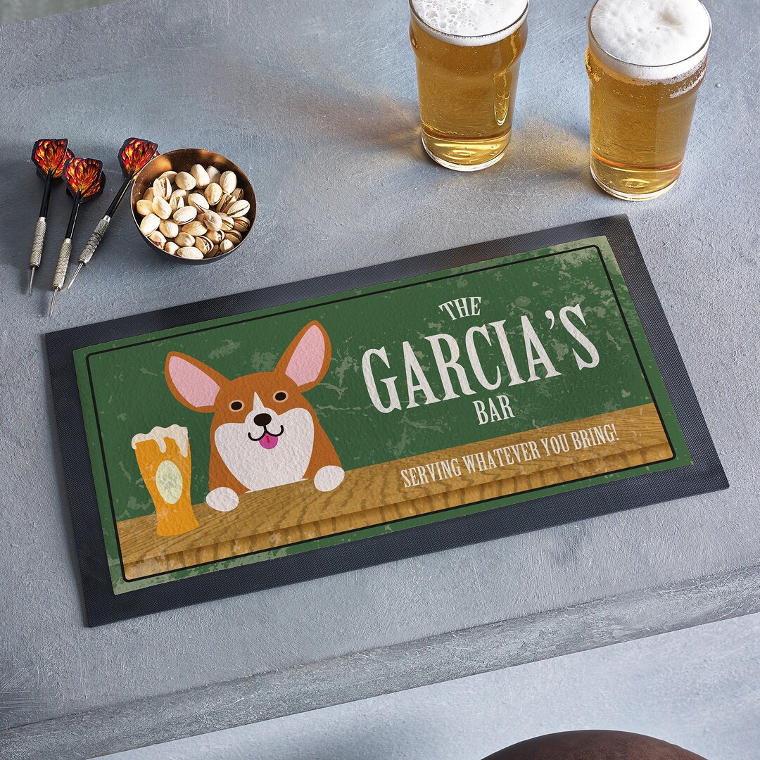 Dog Bar Lots of Dog Breeds Personalised Bar Runner Personalized Beer ...