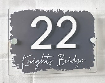 Contemporary House Sign Modern Door Number Plaque - Etsy