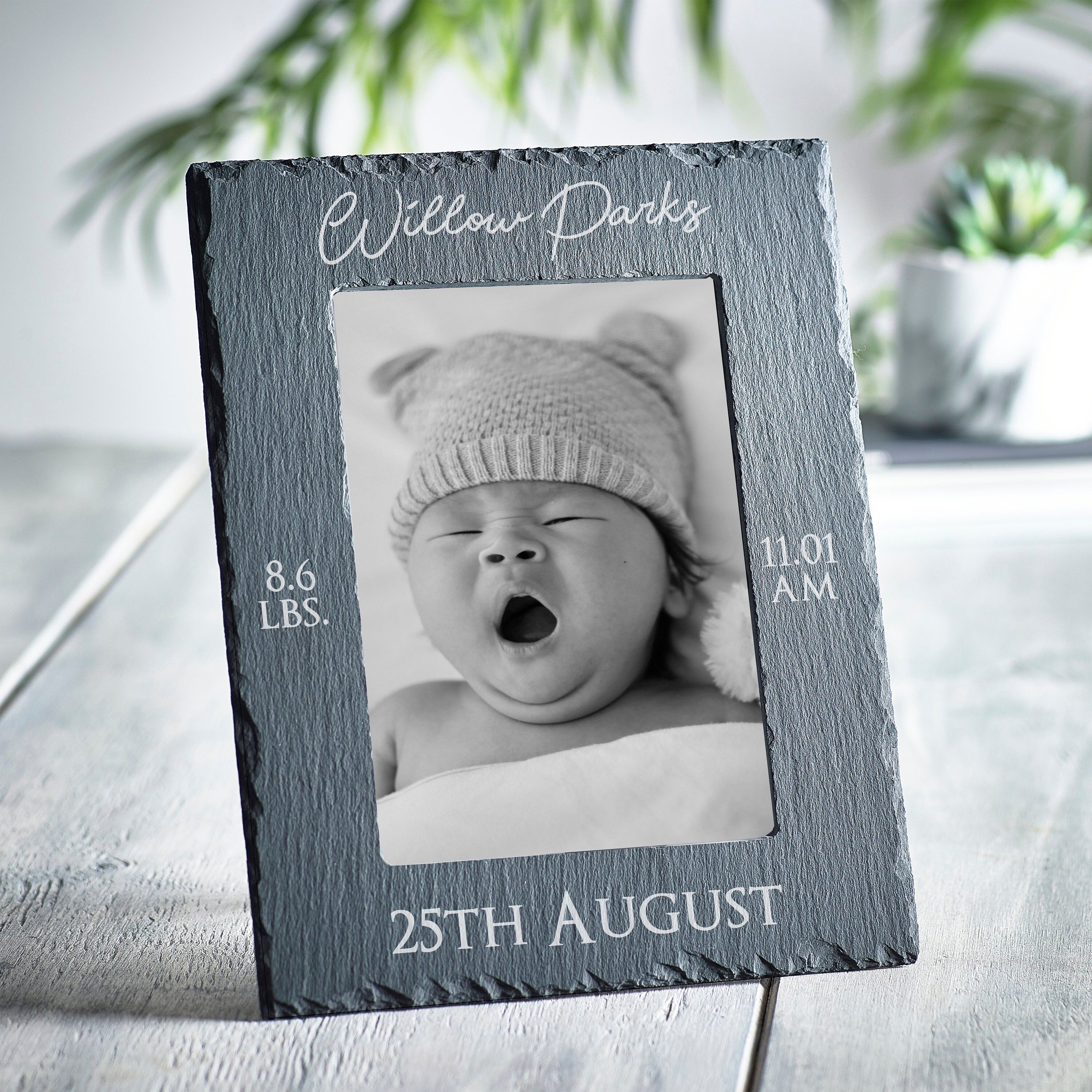 Personalised Slate Photo Frame 5x7 Standing Slate Frame - Etsy UK