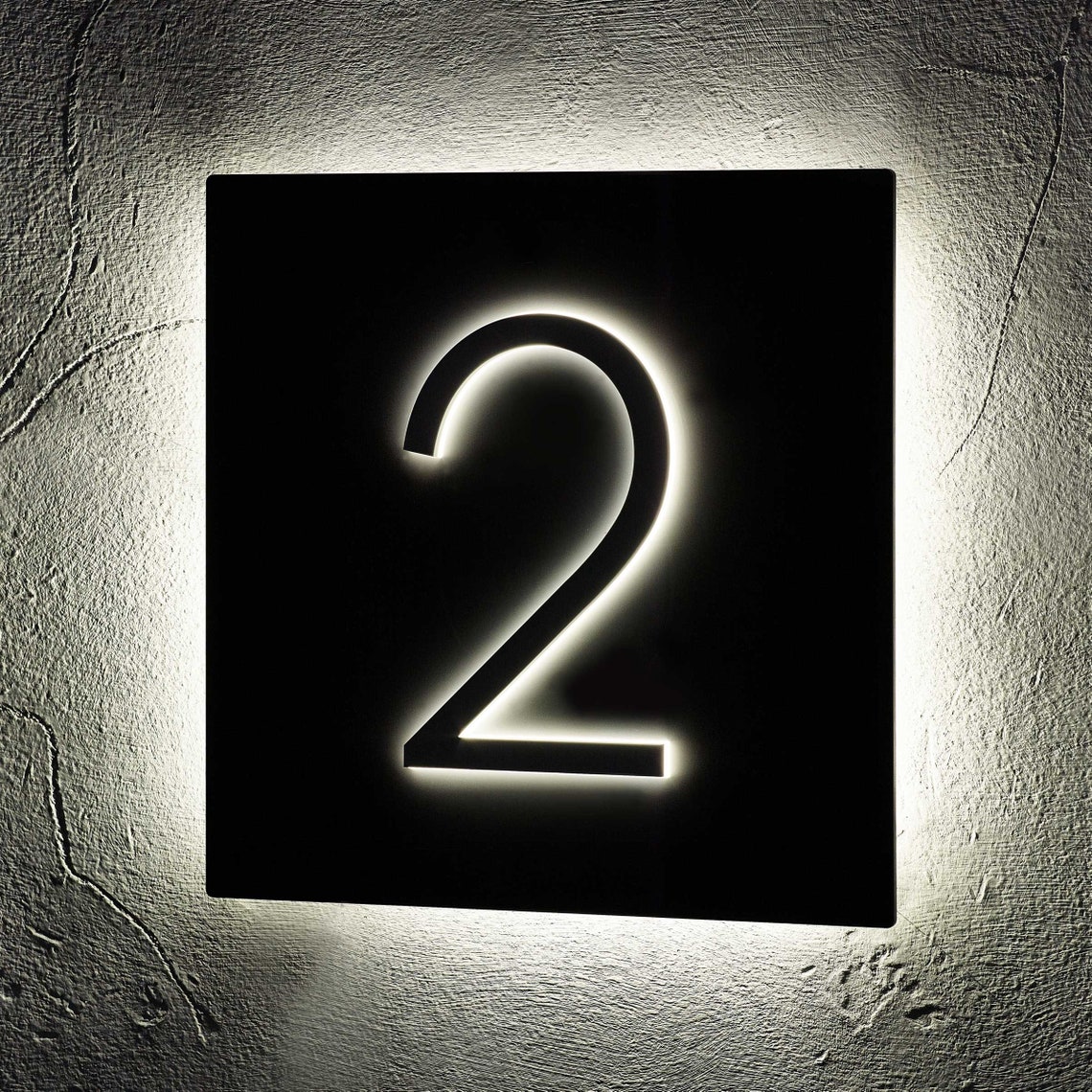Illuminated House Number LED Halo 3D Acrylic Door Number Sign - Etsy UK