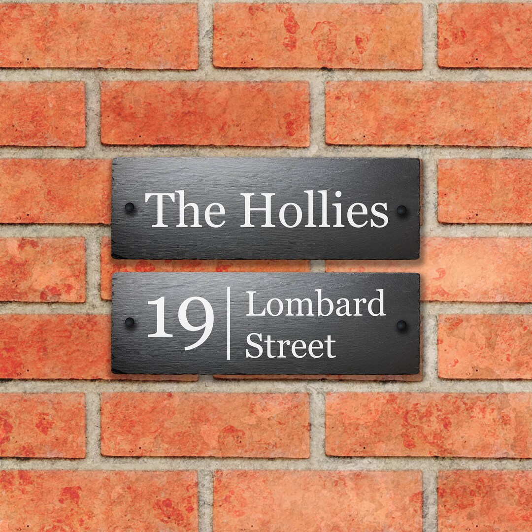 Slate House Sign Rustic House Plaque 30cm X 10cm - Etsy