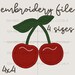 Trendy Cherry Embroidery File, 4x4, Classic Cherry Design, Digital ...