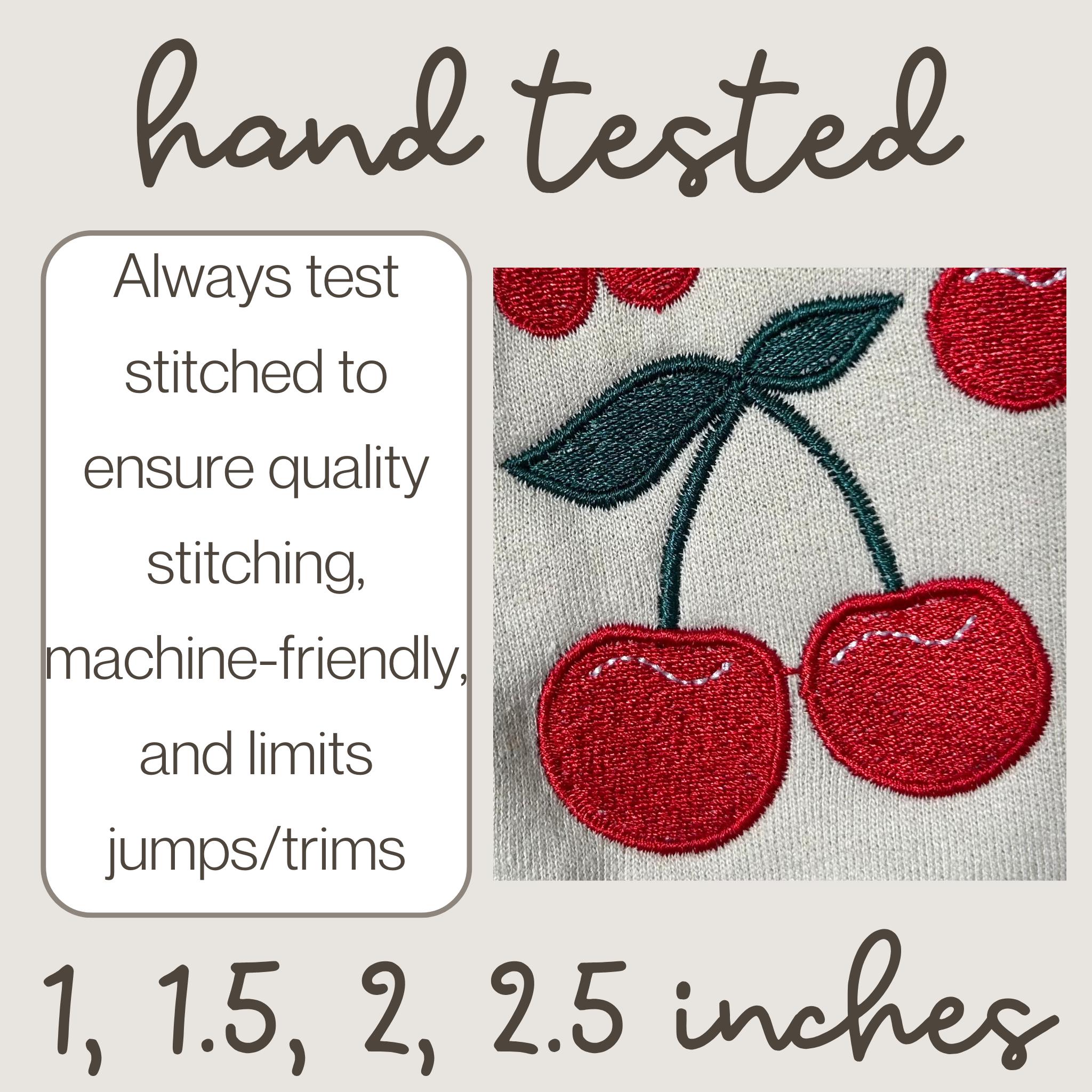 Trendy Cherry Embroidery File, 4x4, Classic Cherry Design, Digital ...