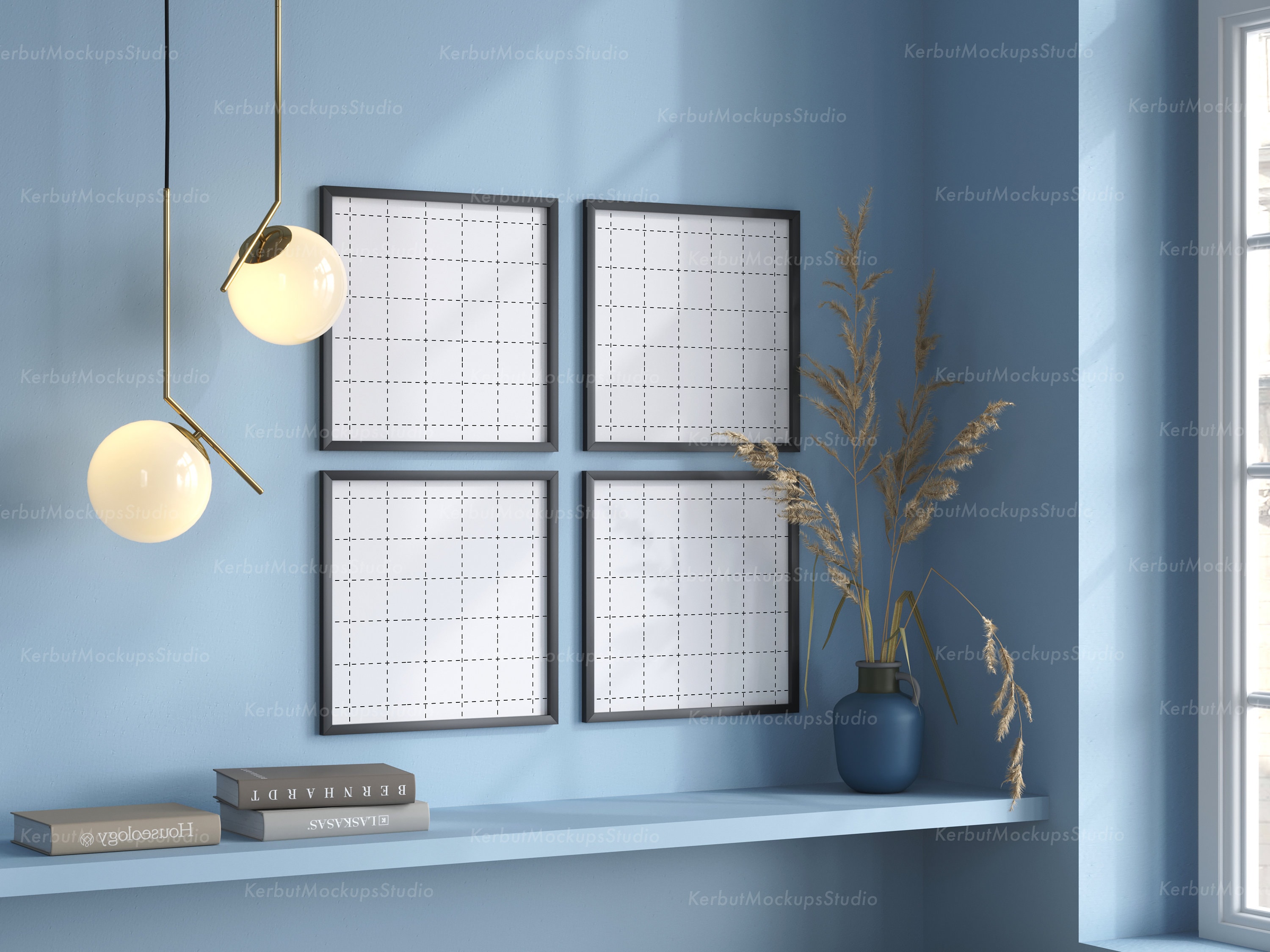 Four Square Frames Mockups With Different Finishes |JPG|PSD With Smart ...