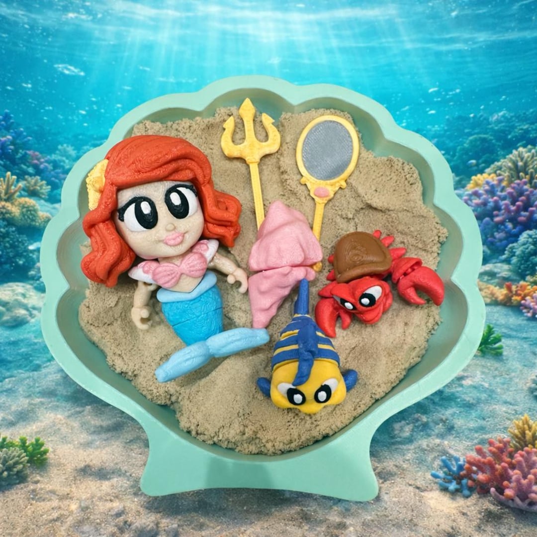 XL Mermaid Moon Sand Play Set – 3D Printed Toy, Sensory Ocean Fun - Etsy