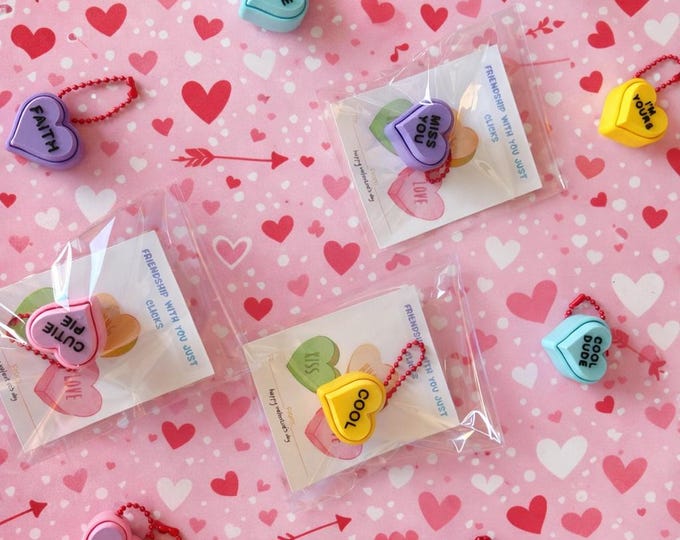 3D Printed Heart Clicker Keychain Valentine's Day Classroom Packs - Etsy