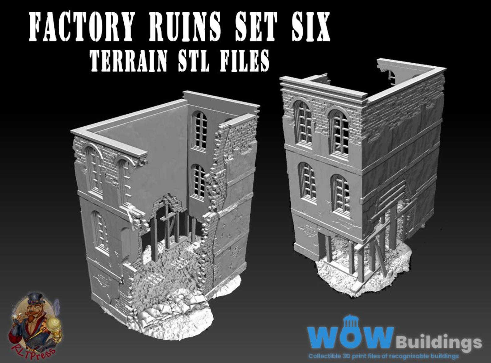 Ruined Factory Terrain Set: STL Files for Wargames (digital Download ...