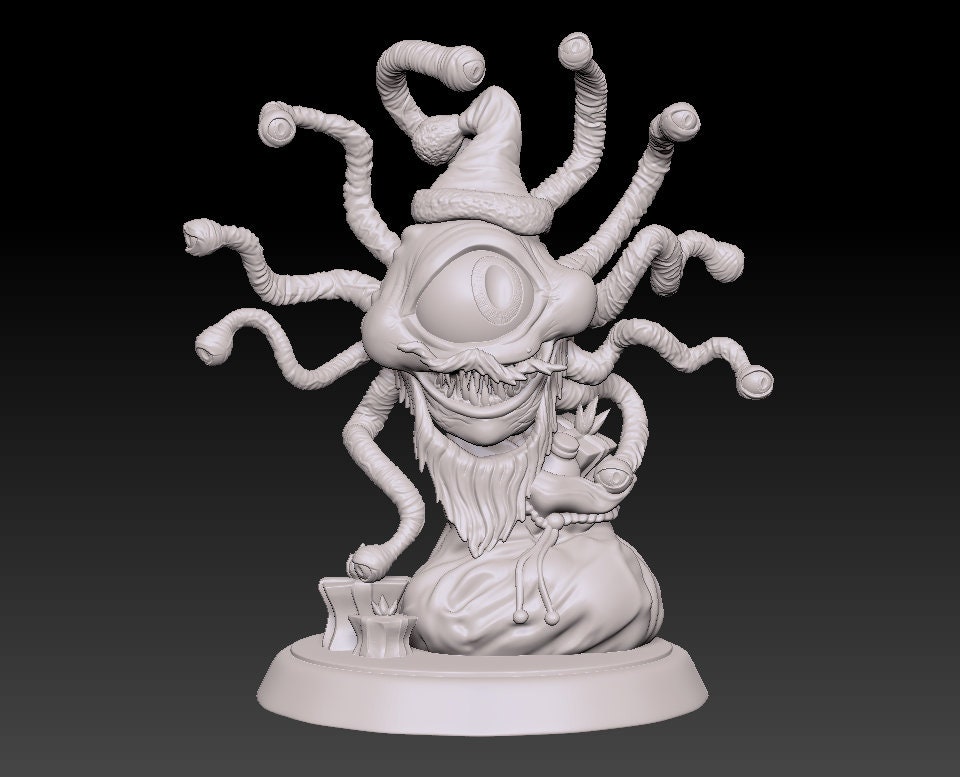 Beholder Santa STL for 3d Printing, Digital Download, Gaming, Miniature ...