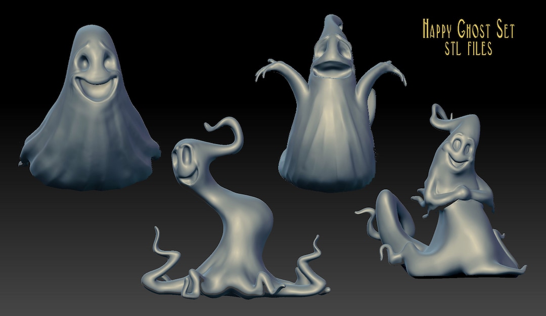 Happy Ghost Figure Set STL Files: TTRPG Miniatures (digital Download ...