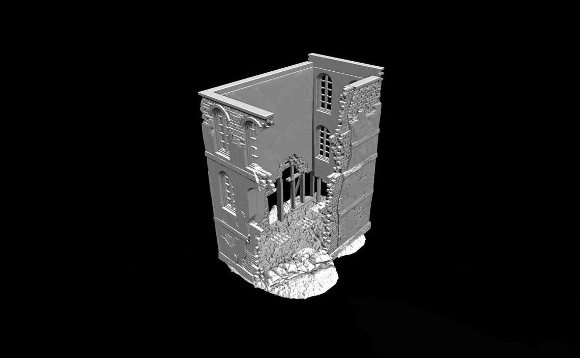 Ruined Factory Terrain Set: STL Files for Wargames (digital Download ...