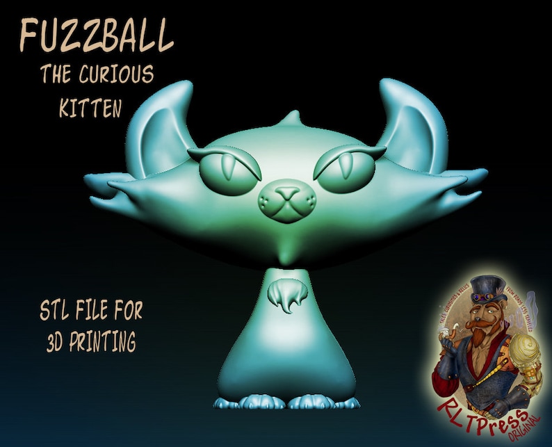 Fuzzball Kitten STL: 3D Printing Model (digital Download) - Etsy