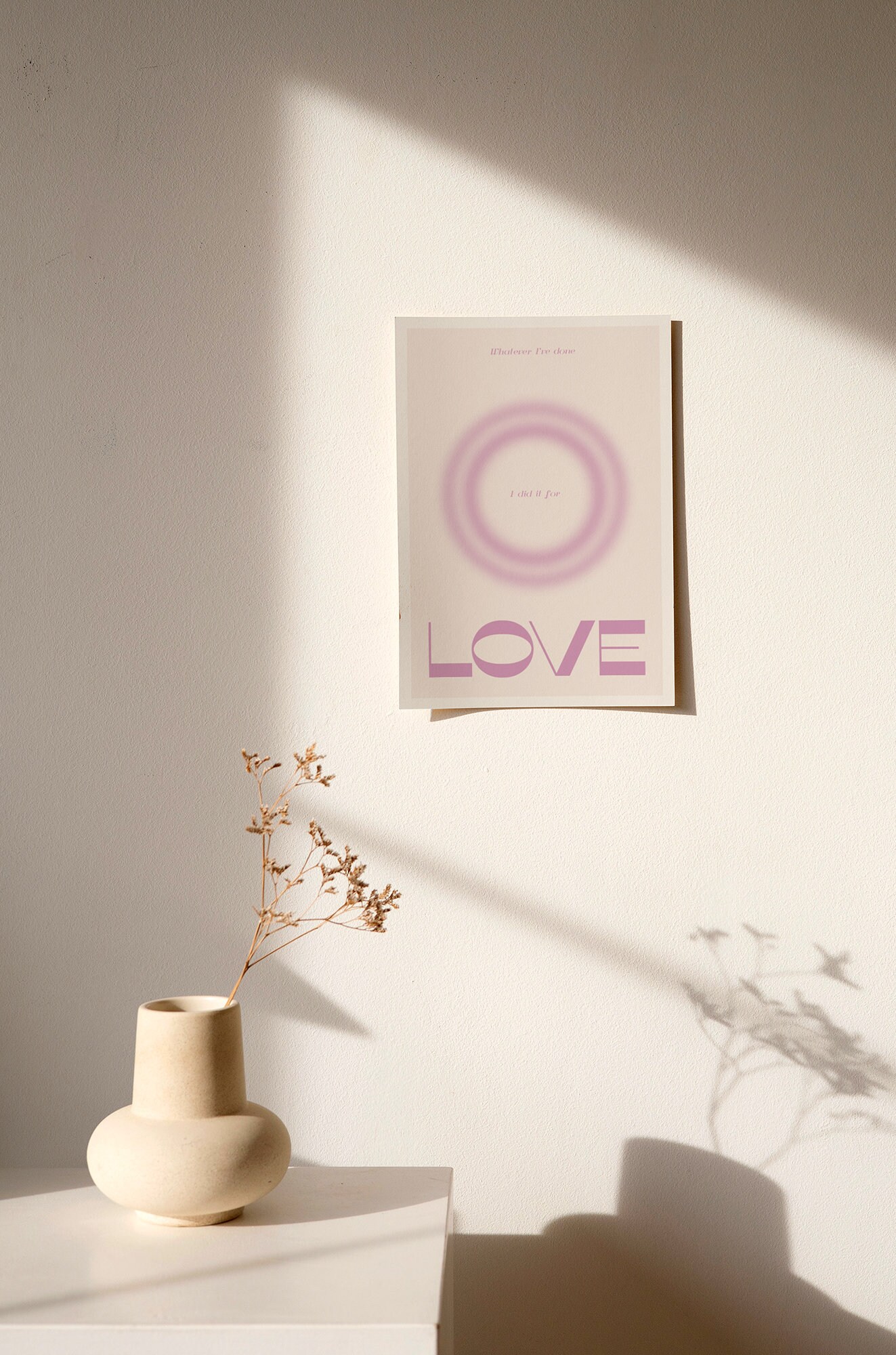 Whatever I've Done I Did It for Love, Love Poster, Minimalistic Digital ...