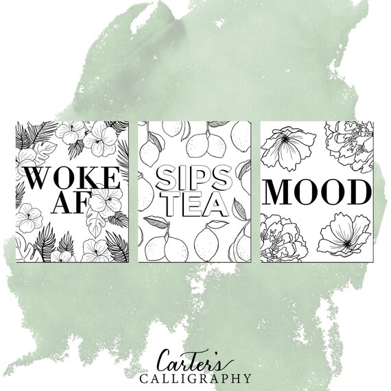 Slang Printable Adult Coloring Pages 2020 | Etsy