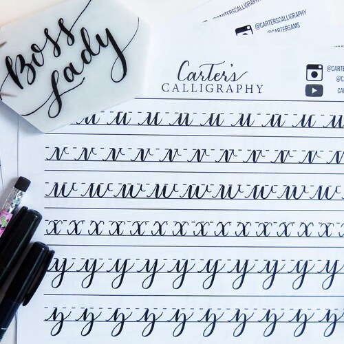 Modern Calligraphy Practice Sheets for Beginners - Etsy