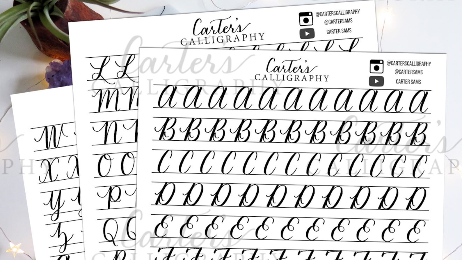 Modern Calligraphy Practice Sheets for Beginners - Etsy