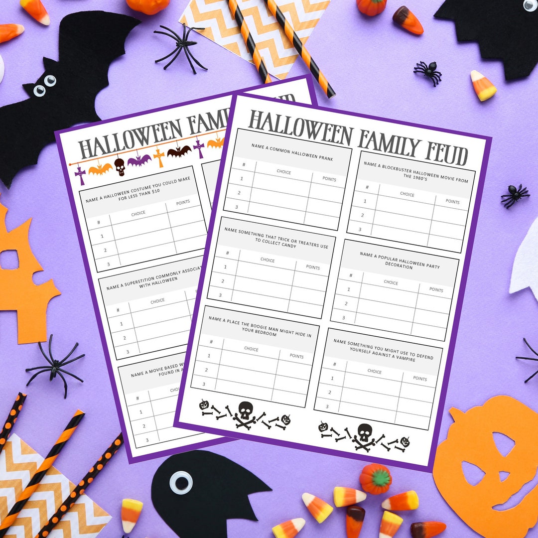 Halloween Family Feud Party Game Printable & Answer Sheet - PDF ...