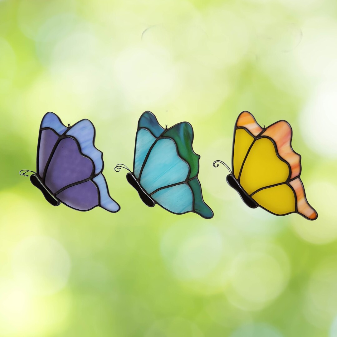 Butterfly Suncatcher Stained Glass Window Hanging - for US Customers - Etsy