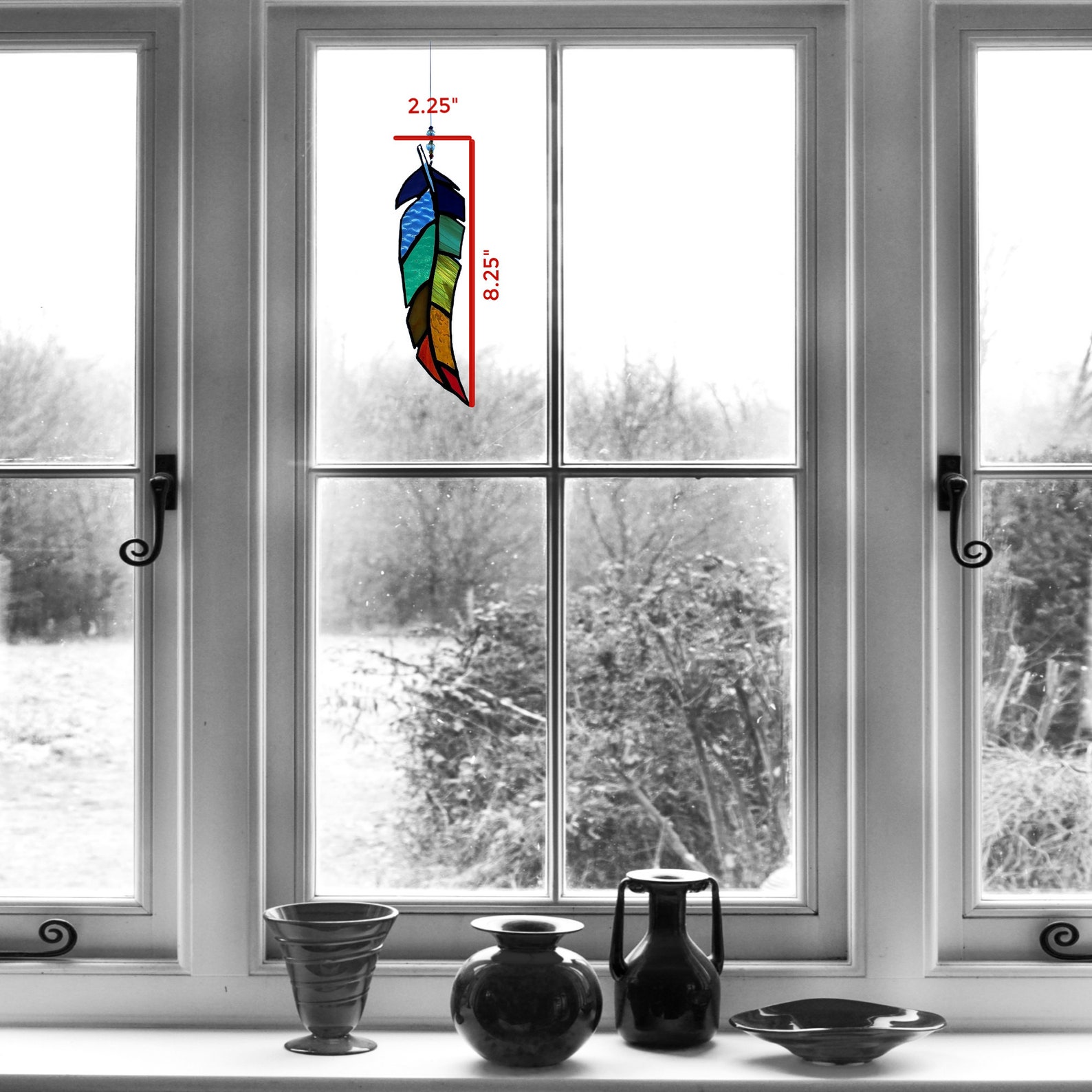 Stained Glass Feather Suncatcher Window Hanging - Etsy
