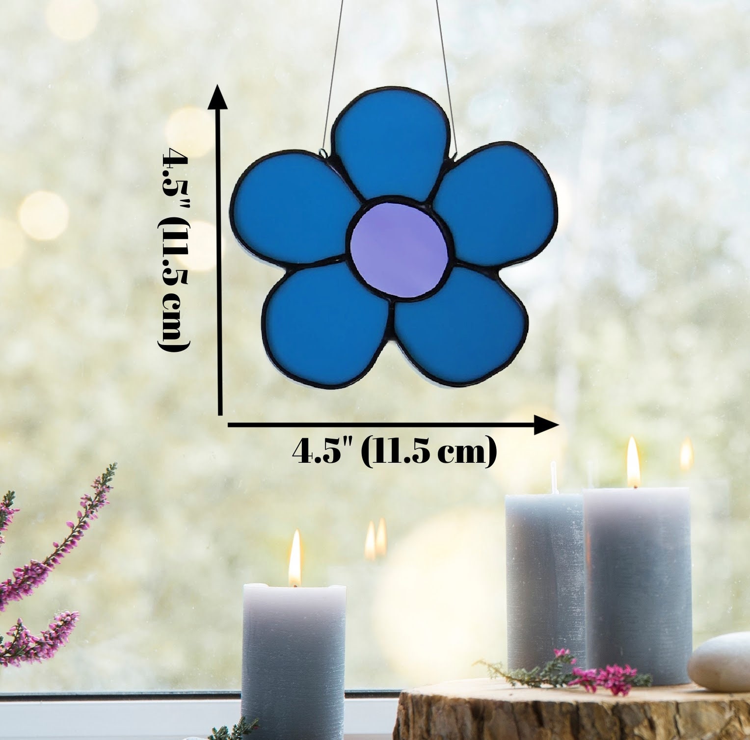 Retro 60s Flower Decor, Stained Glass Daisy Flower Window Hanging - Etsy