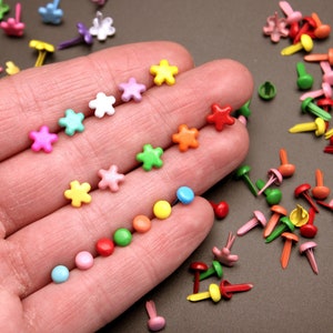 Rainbow Mini Brads: Round & Flower Fasteners for DIY Crafts (500 Pk) - Etsy