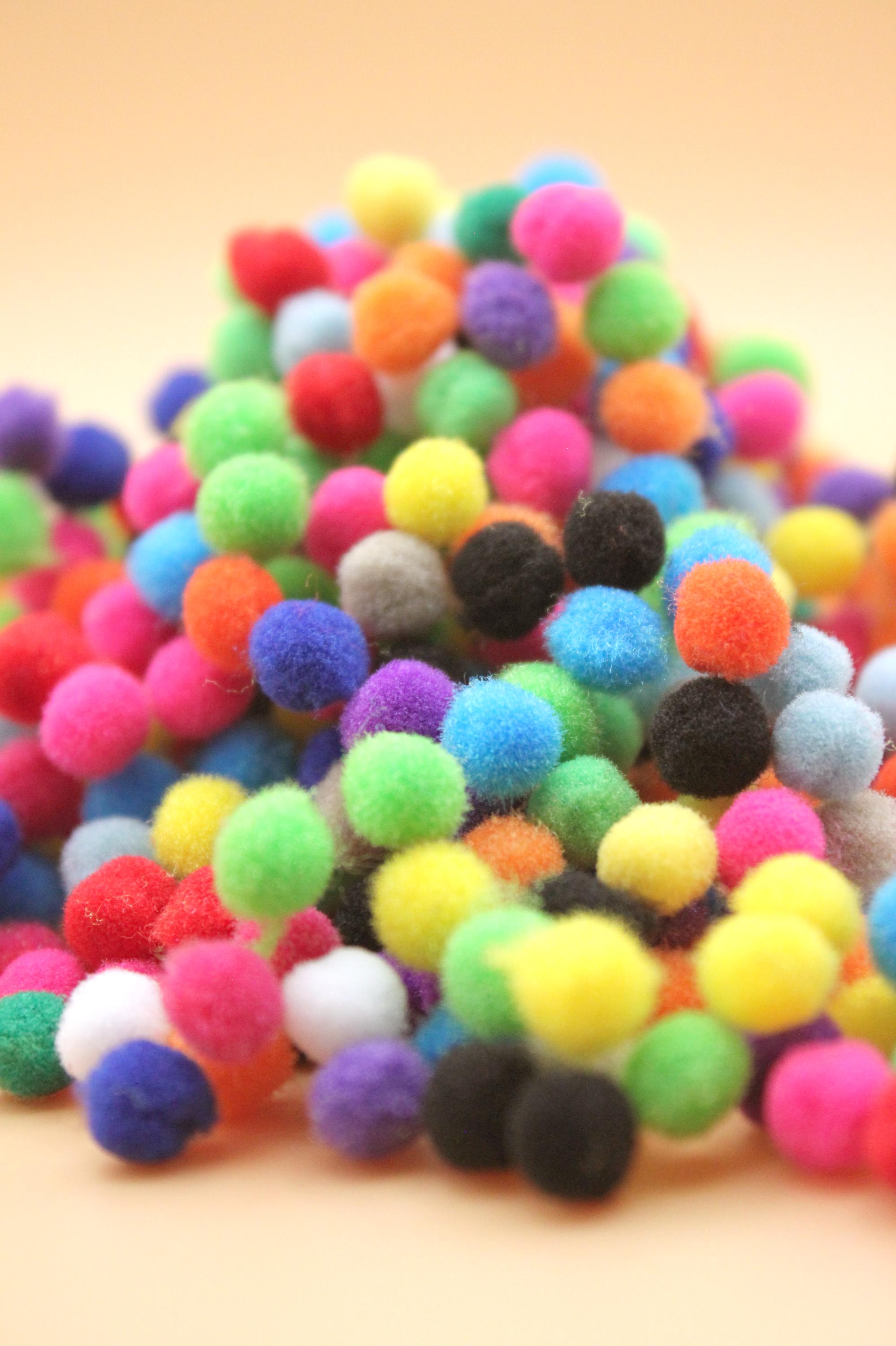 Tiny Pom Poms: 100pk 5mm Mixed Color or White Craft Supplies - Etsy