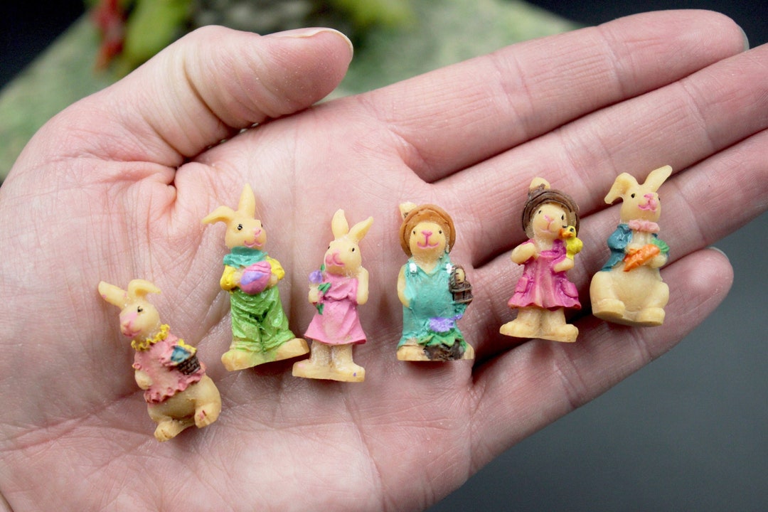 Easter Bunny Figures 3 Pk Micro Miniature Surprise Mix Polyresin ...