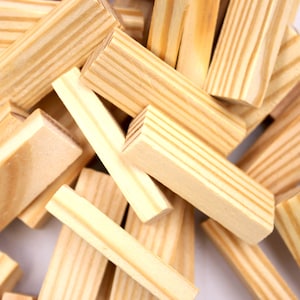 Wood Blocks 50 or 100 Pk Miniature Square or Rectangle Mini Wooden ...