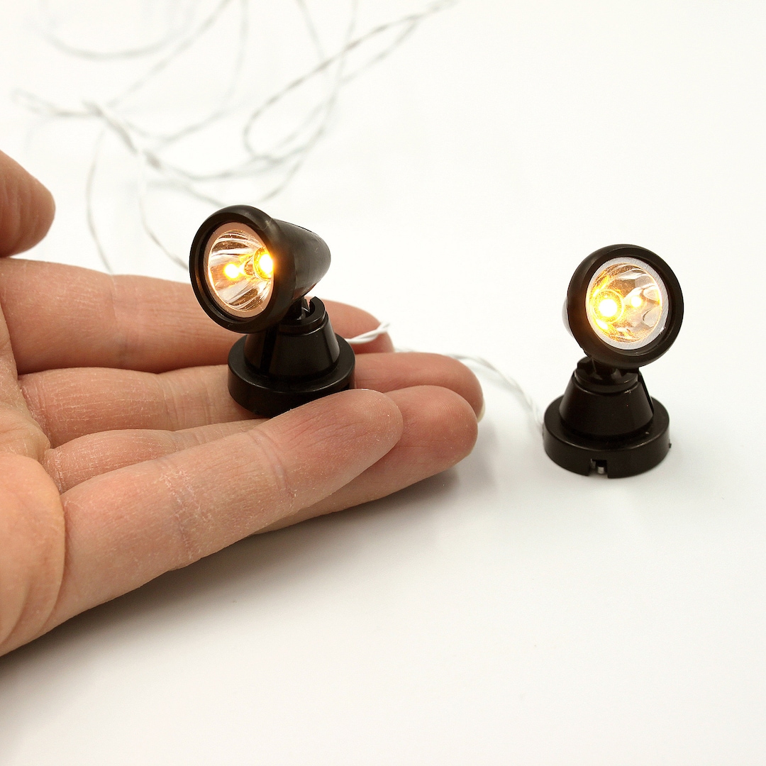 Spotlights Set of 2 Micro Miniature Battery Powered Indoor - Etsy
