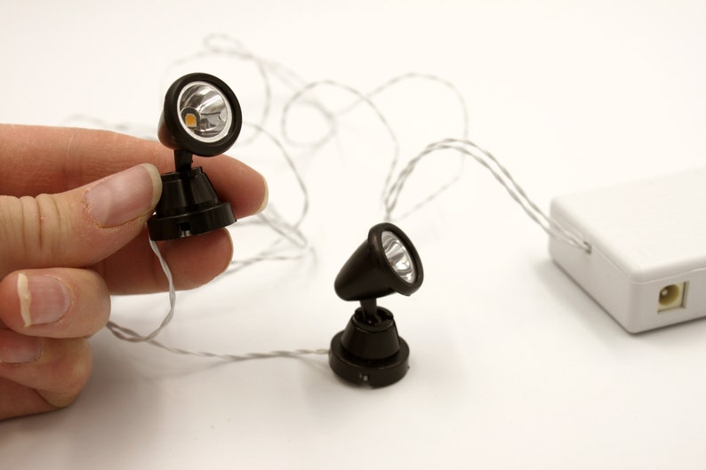 Spotlights Set of 2 Micro Miniature Battery Powered for Holiday Village ...