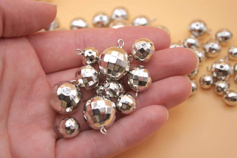Mini Disco Balls: 6pk Jewelry Making Pendants, DIY 70s Charms ...