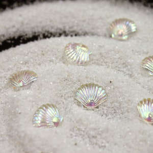 Seashells 40 Pcs Clear Polyresin Shimmer Sea Shell for Zen Garden ...