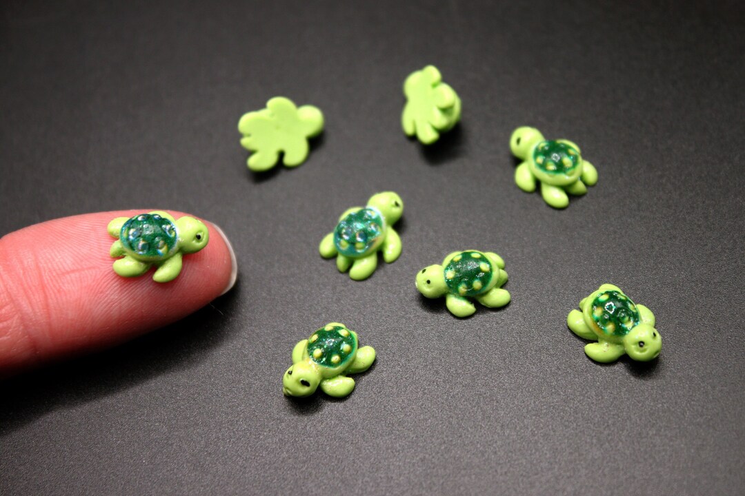 Turtle 3 Pk Micro Miniature Sparkly Resin Polka-dot Shell Sea Turtle ...