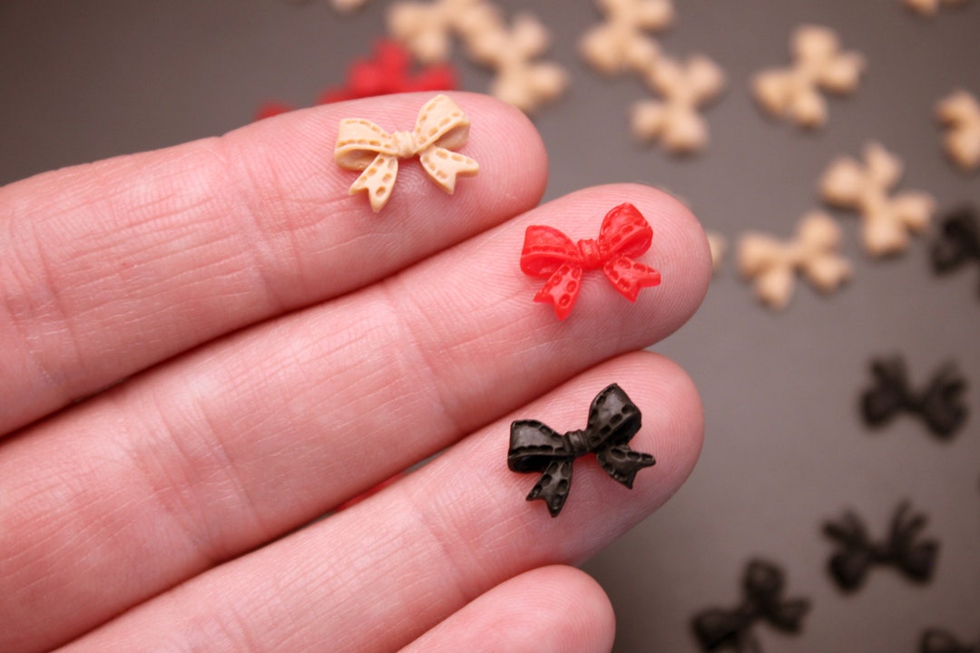 Stitched Resin Bows 50 Pk Black, Beige or Red Micro Realistic Polyresin ...