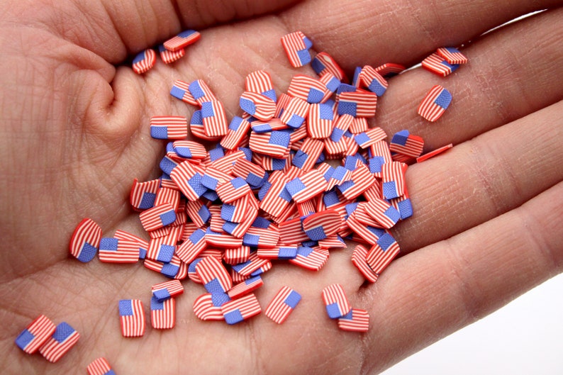 American Flags 300pk Mini Polymer Clay Tiny Patriotic Nail ...