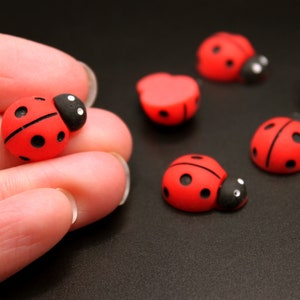 Ladybug Embellishments 12 Pk Soft Rubber Flatback Charm Accent for Hair ...