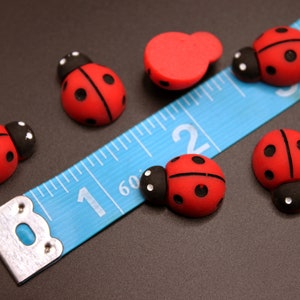Ladybug Embellishments 12 Pk Soft Rubber Flatback Charm Accent for Hair ...