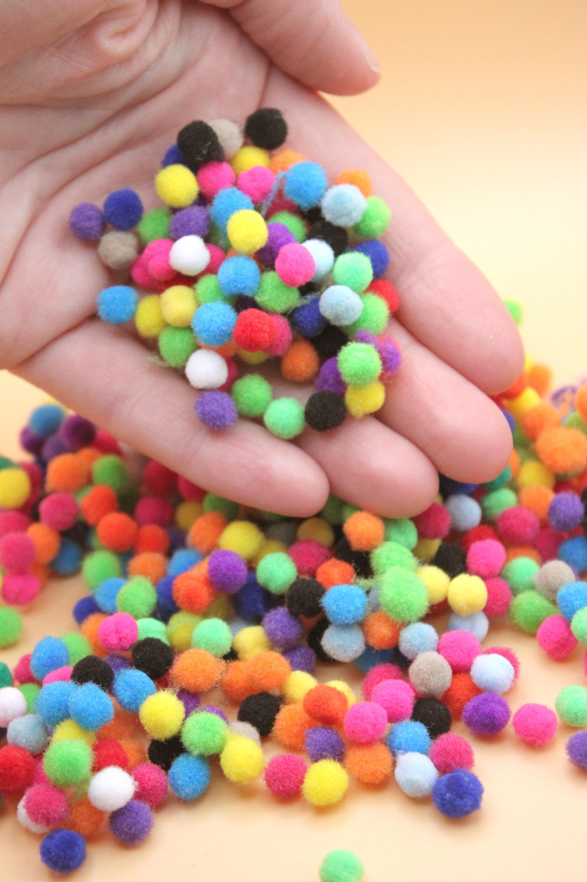 Tiny Pom Poms: 100pk 5mm Mixed Color or White Craft Supplies - Etsy