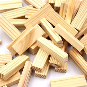 Wood Blocks 50 or 100 Pk Miniature Square or Rectangle Mini Wooden ...