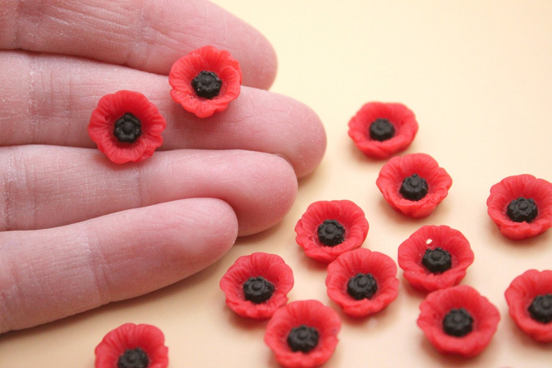 Poppy Red Flower Blooms 8 Pk Realistic Red Flowers for Miniature Fairy ...