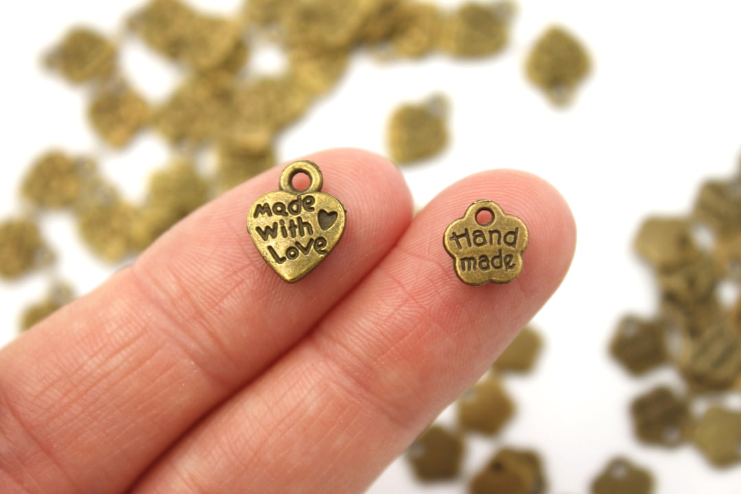 Handmade Charms 20 Pk Made With Love Micro Charms Handcrafted Artist ...