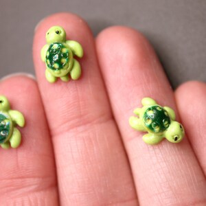 Turtle 3 Pk Micro Miniature Sparkly Resin Polka-dot Shell Sea Turtle ...