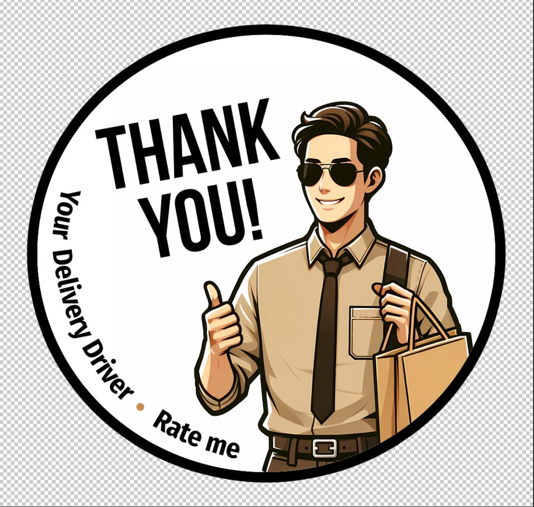 Delivery Driver Thank You Stickers: Rate Me, Small Business (digital ...