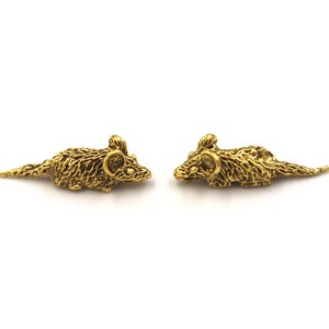 Mouse 12 Pk Micro 1 1/2 Cm Miniature Gold Metal Mice for Dollhouse ...
