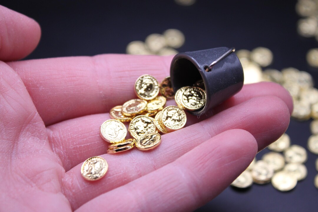 Cauldron of Coins Micro 1:24 Scale Mini Bucket of Leprechaun Gold ...