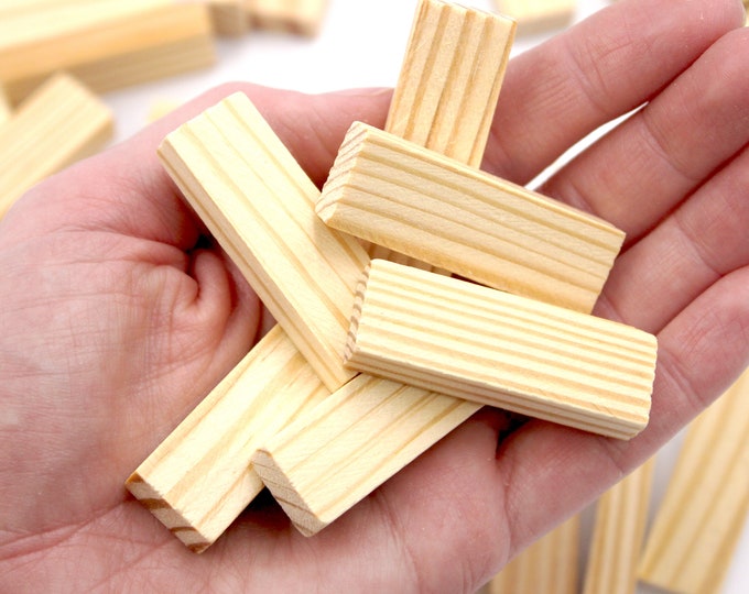 Wood Blocks 50 or 100 Pk Miniature Square or Rectangle Mini Wooden ...