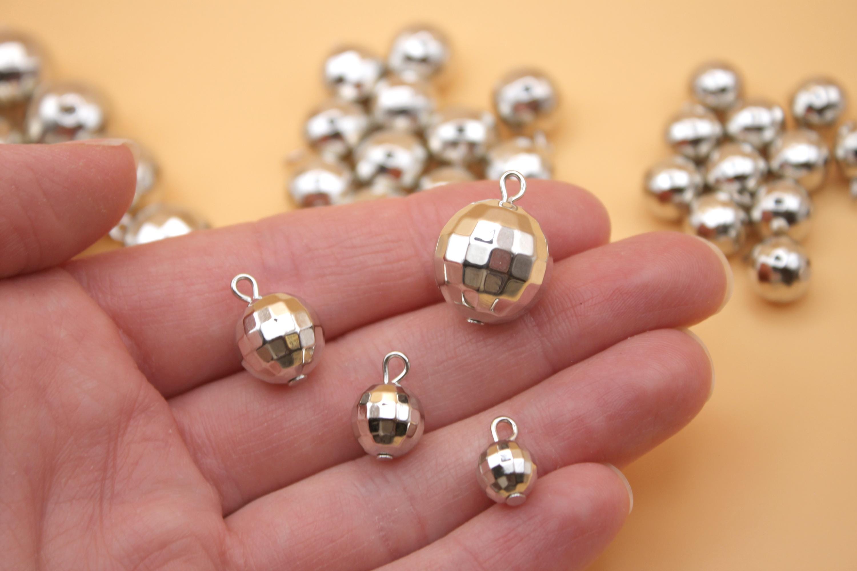 Mini Disco Balls: 6pk Jewelry Making Pendants, DIY 70s Charms ...