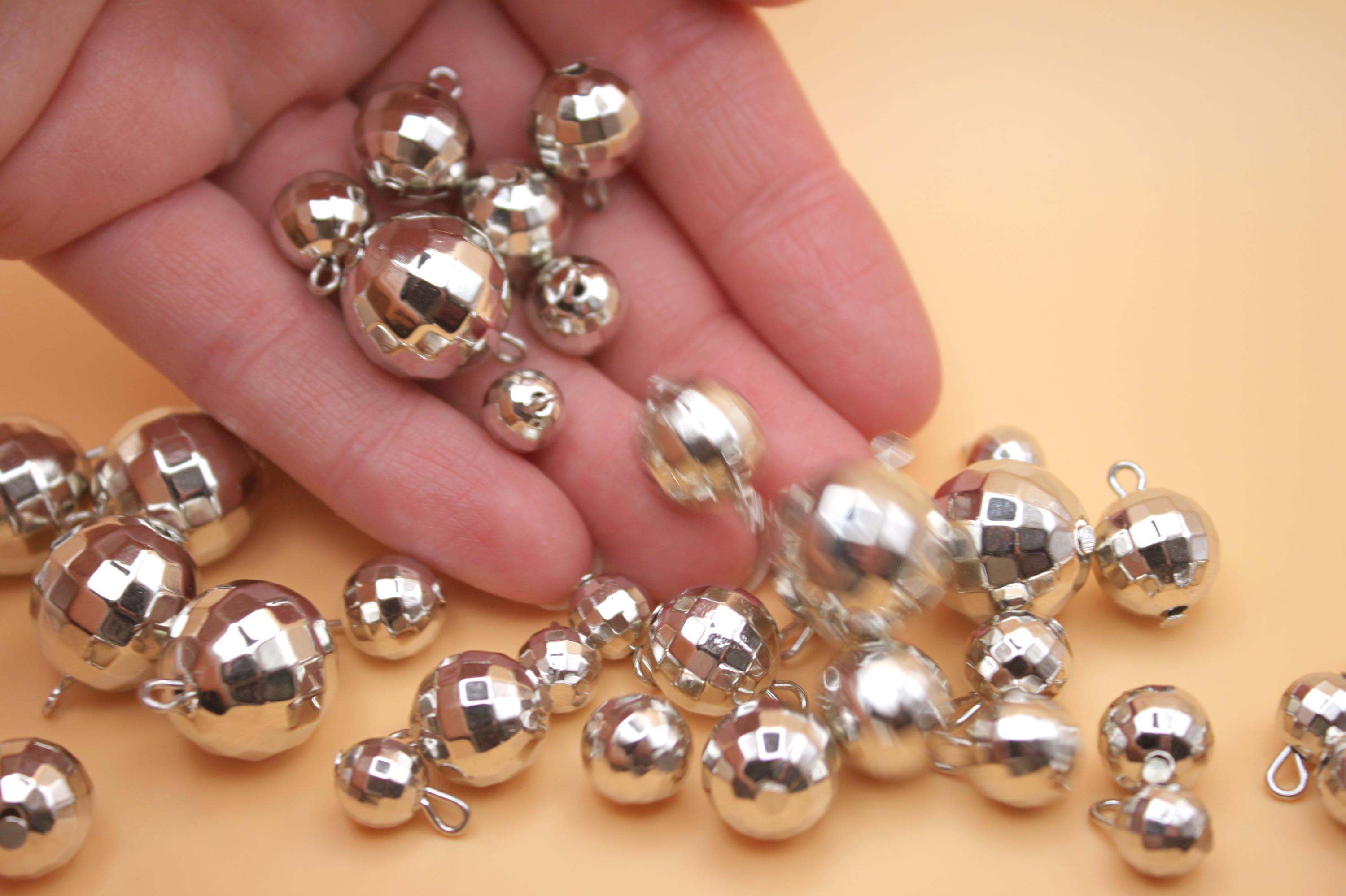Mini Disco Balls: 6pk Jewelry Making Pendants, DIY 70s Charms ...